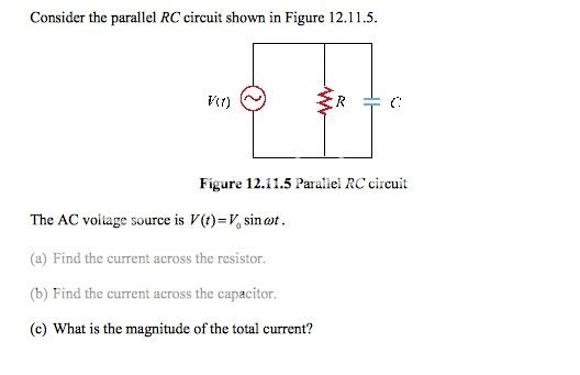 Solved Consider the parallel RC circuit shown in Figure | Chegg.com